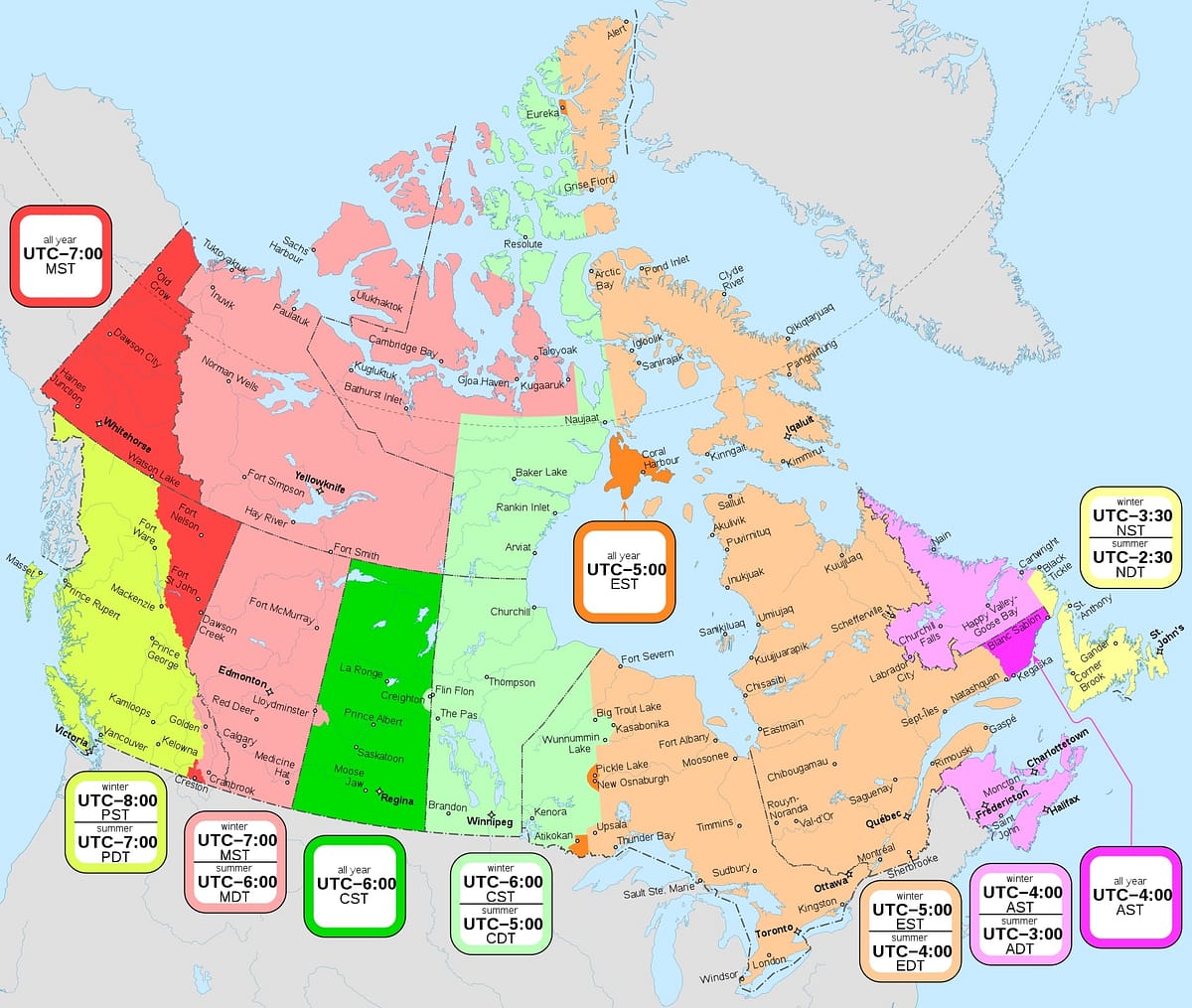 Time zones - Go Study Canada